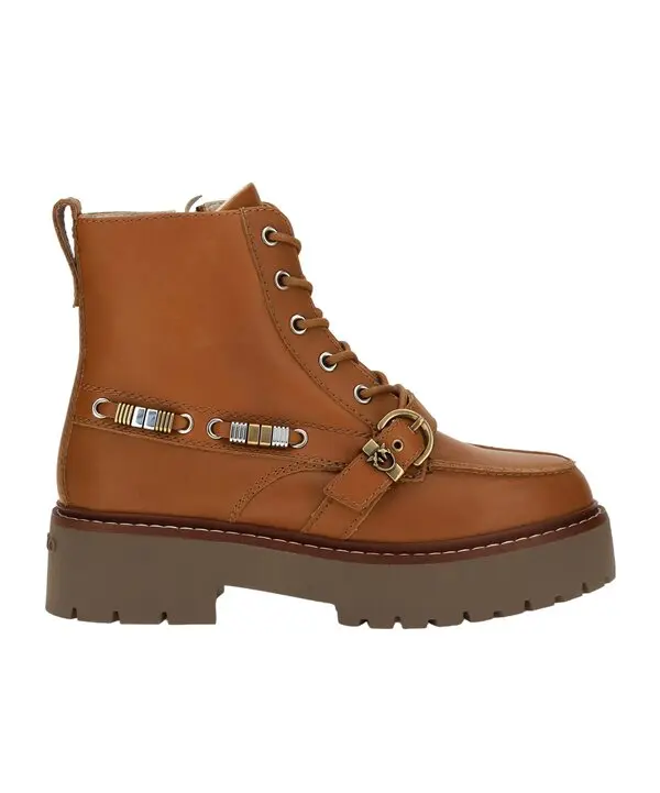 Pinko Round Toe Buckle Detailed Boots