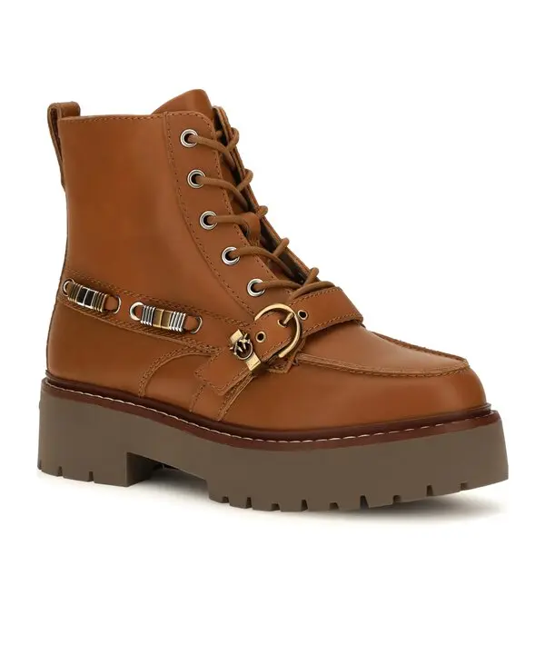 Pinko Round Toe Buckle Detailed Boots