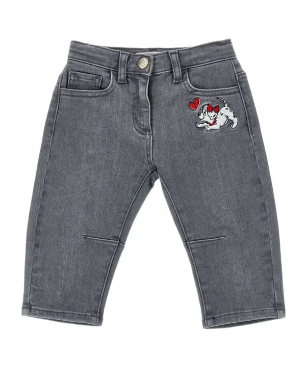 Monnalisa Embroidered Heart-patch Jeans