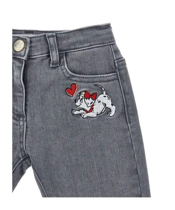 Monnalisa Embroidered Heart-patch Jeans
