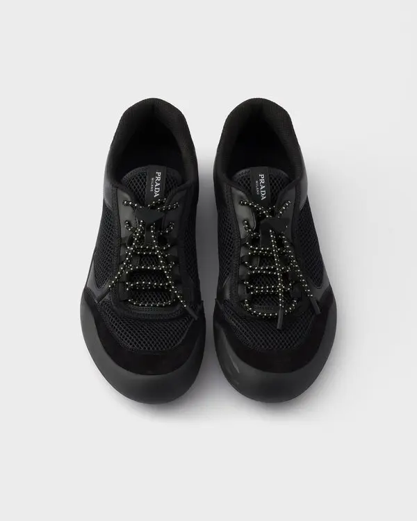 Prada Speedrock Mesh Fabric Sneakers