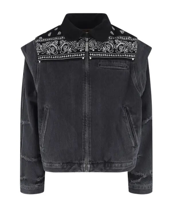 PDFCHANNEL Pdf Paisley Bandana Denim Jacket