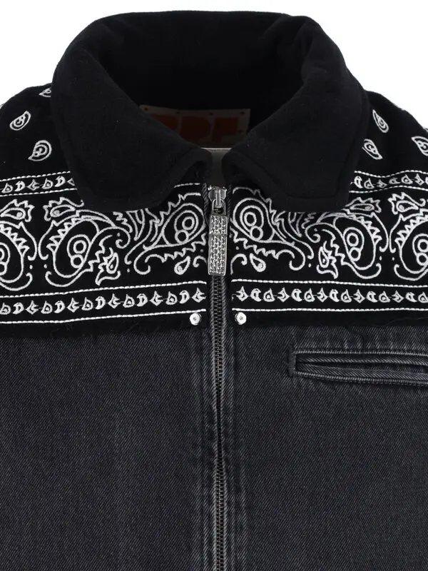 PDFCHANNEL Pdf Paisley Bandana Denim Jacket