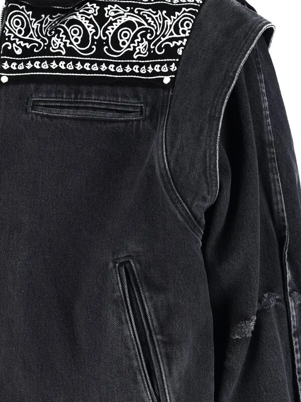 PDFCHANNEL Pdf Paisley Bandana Denim Jacket