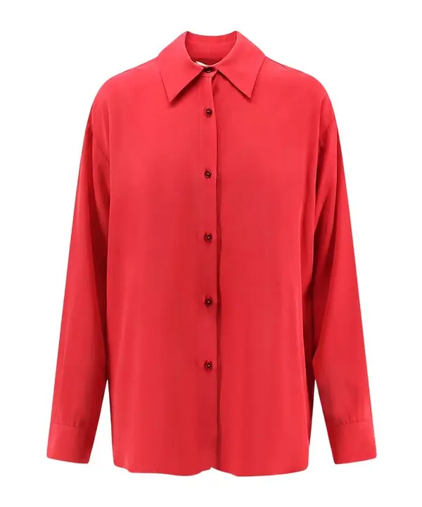 ALYSI Pointed-collar Silk Shirt