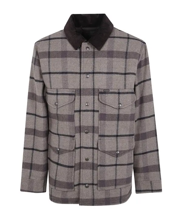 Filson Plaid Long-sleeved Short Coat - Brown Heather