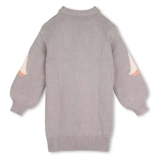 Chloé Flamingo Intarsia Knitted Sweater Dress