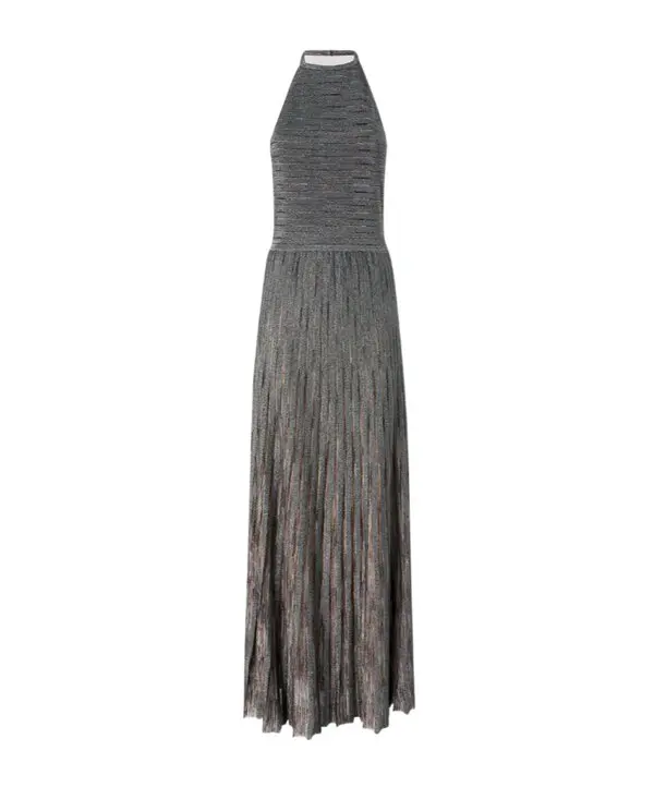 Missoni Metallic-effect Halterneck Maxi Dress - Black