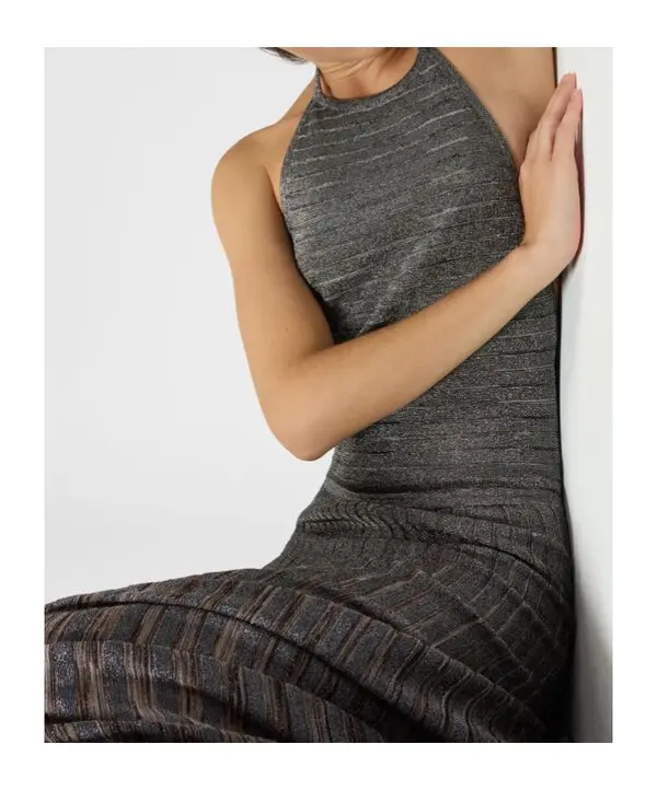 Missoni Metallic-effect Halterneck Maxi Dress
