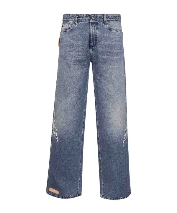 PDFCHANNEL Pdf Embroidered Straight-leg Jeans