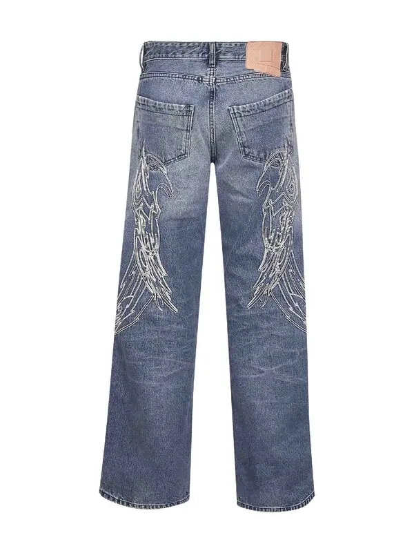 PDFCHANNEL Pdf Embroidered Straight-leg Jeans