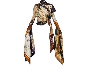 Zimmermann Valiant Draped Silk Scarf Top - No