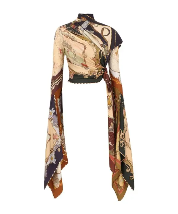 Zimmermann Valiant Draped Scarf Top