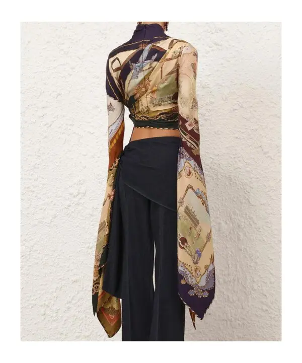 Zimmermann Valiant Draped Scarf Top