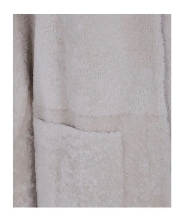 BLANCHA Crew Neck Shearling Coat
