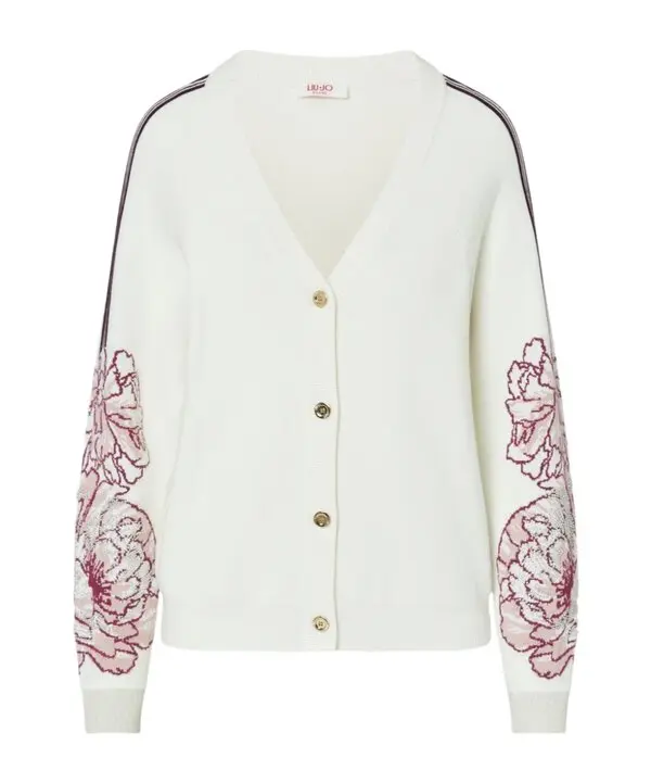 Liu Jo V-neck Jacquard Knit Top