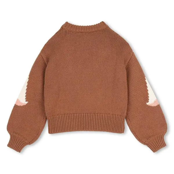 Chloé Flamingo-intarsia Logo-embroidered Sweater