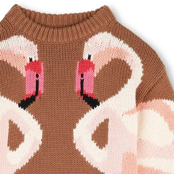 Chloé Flamingo-intarsia Logo-embroidered Sweater
