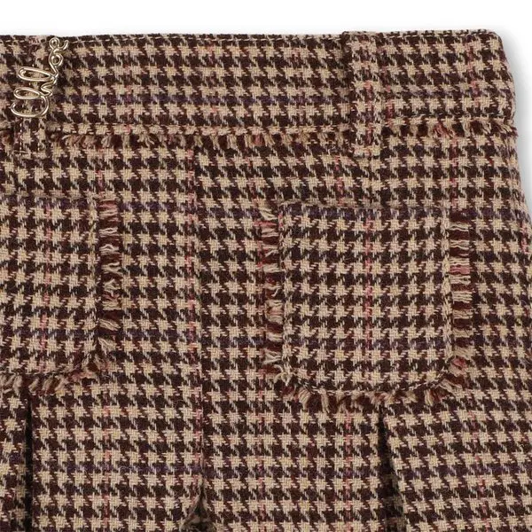 Chloé Houndstooth-pattern Pleated Shorts