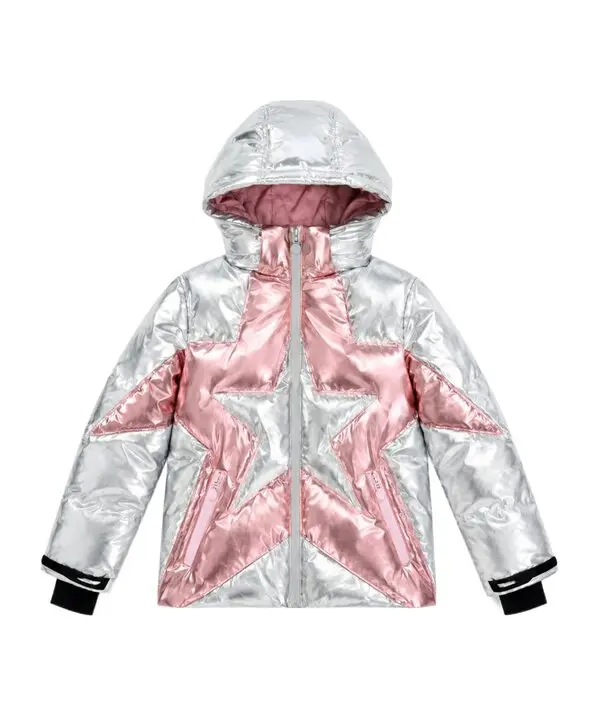 Stella McCartney Metallic Star Long-sleeve Puffer Jacket