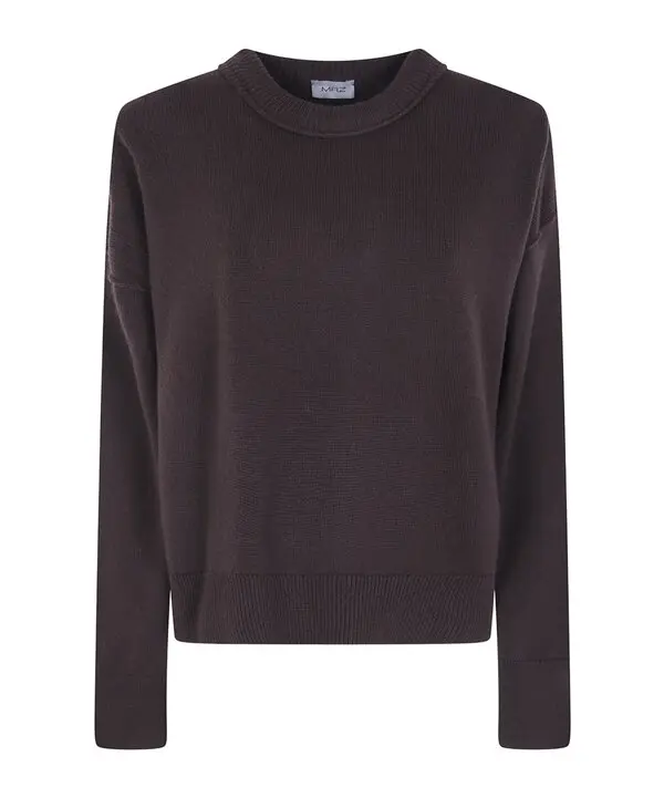 MRZ Cropped Oversized Round Neck Sweater