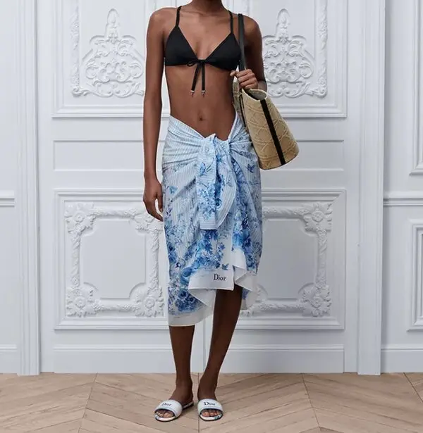 Dior Dioriviera Toile De Jouy Floral Garden Sarong