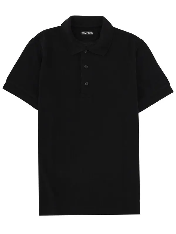 TOM FORD Polo In Lyocell E Cotone - Black