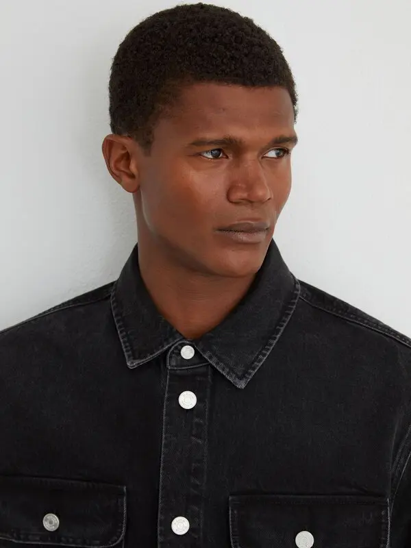 REISS Dylan Twin-pocket Denim Jacket