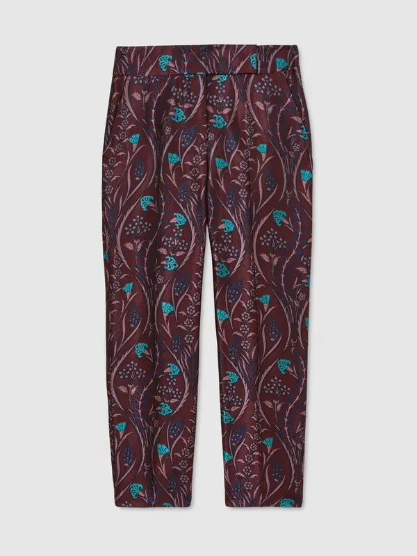 REISS Zayla Jacquard Tapered Trousers