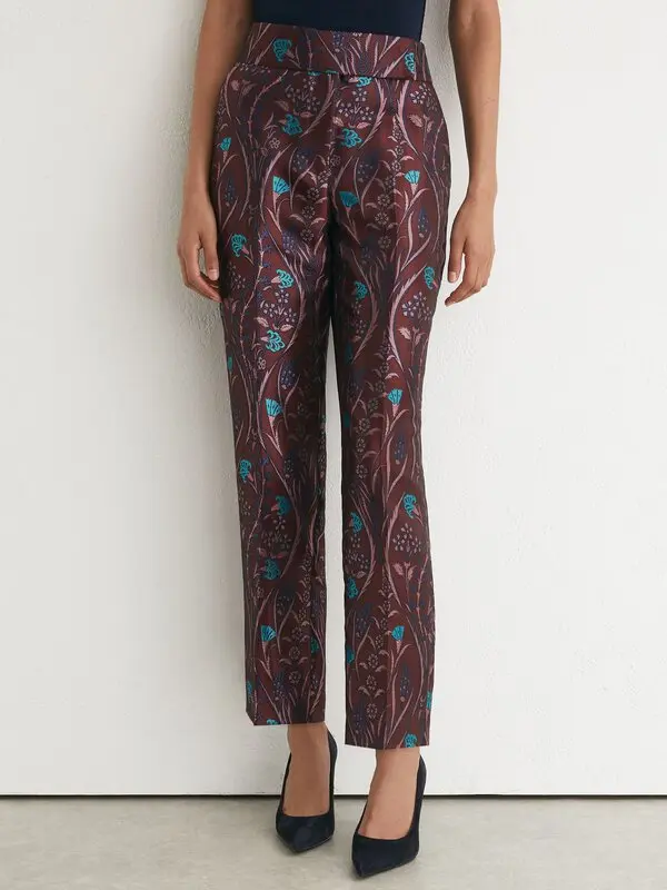 REISS Zayla Jacquard Tapered Trousers