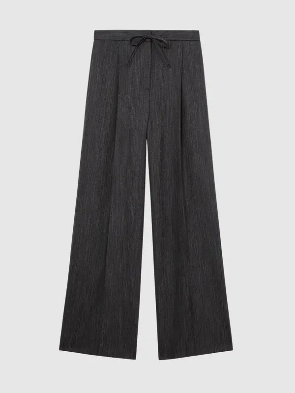 REISS Derby Wool-blend Wide-leg Trousers
