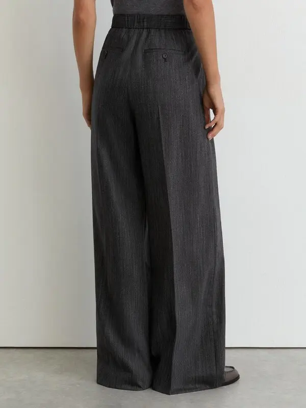 REISS Derby Wool-blend Wide-leg Trousers