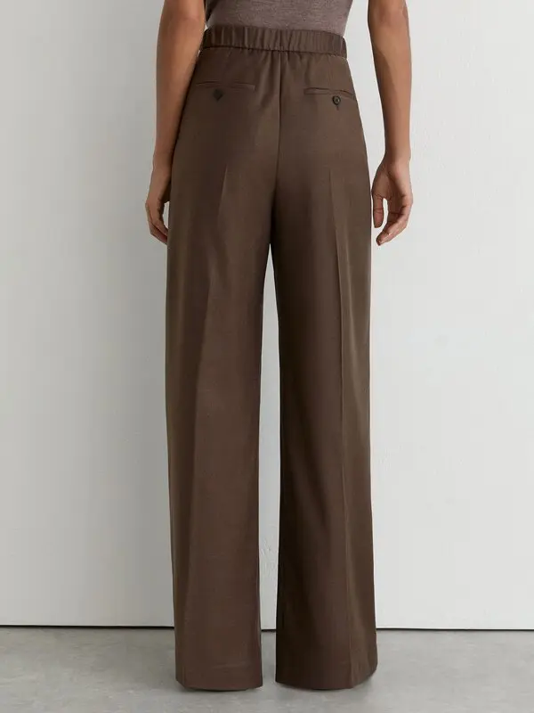 REISS Derby Wool-blend Wide-leg Drawstring Trousers
