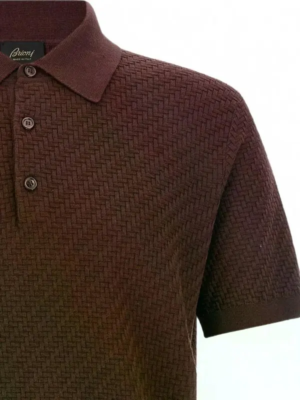 Brioni Trama-weave Polo Shirt