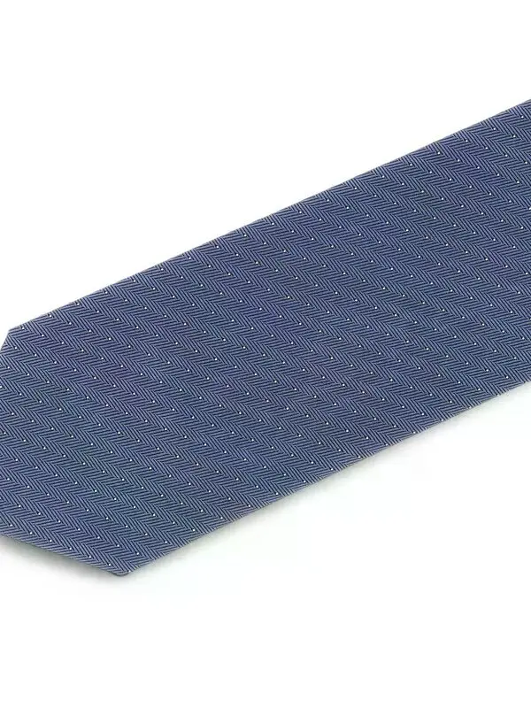 Brioni Silk Herringbone Polka-dot Neck Tie