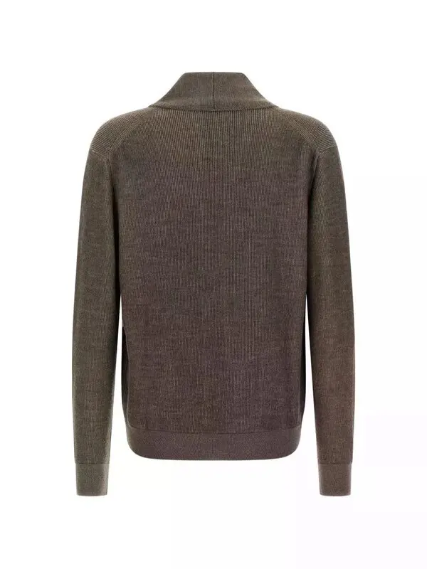 Brioni Shawl-neck Vanisé-weave Cardigan