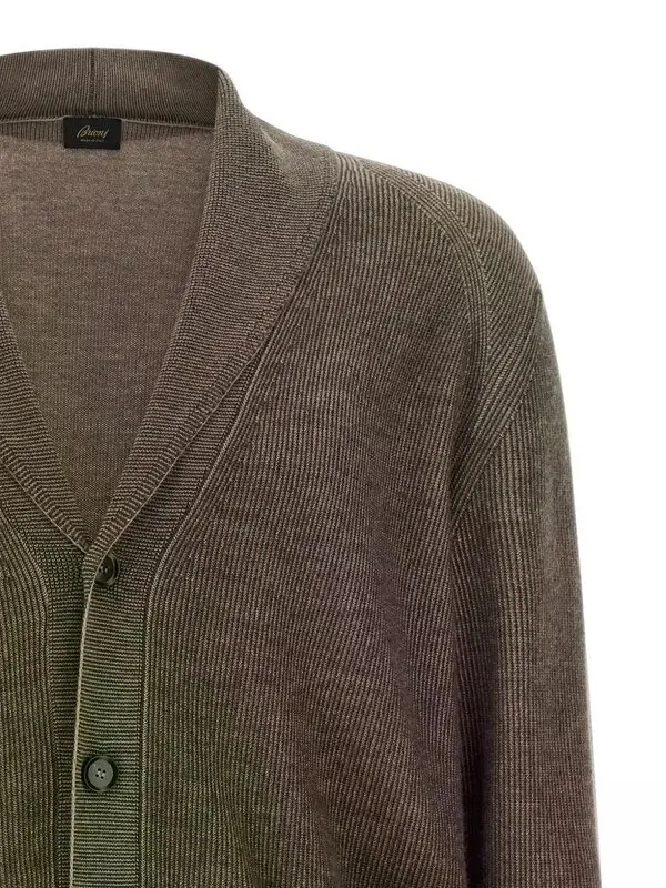 Brioni Shawl-neck Vanisé-weave Cardigan