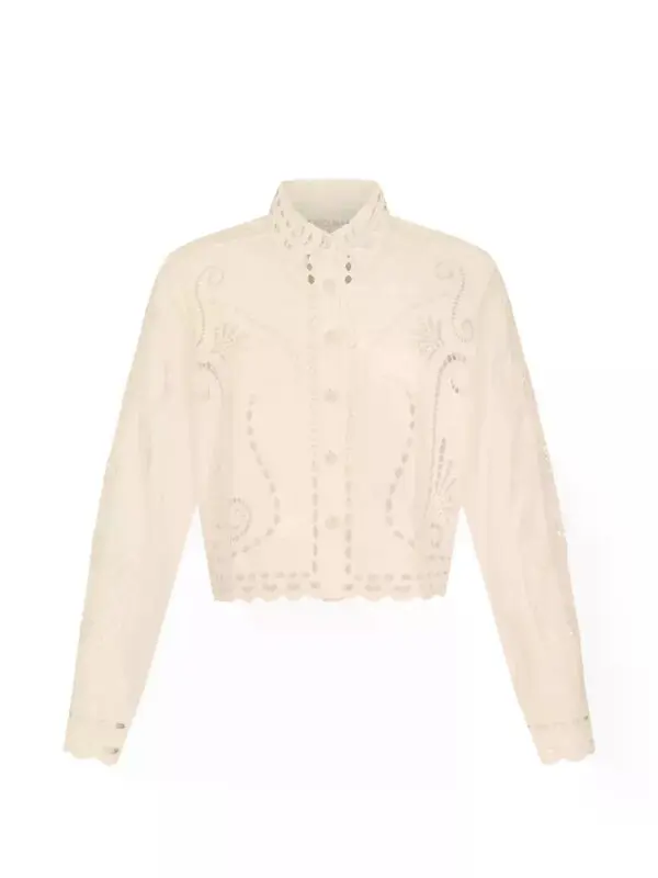 Carolina K Lizz Broderie-anglaise Scalloped Jacket - Neutrals