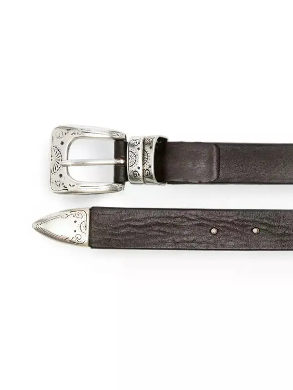 ERALDO Engraved-buckle Leather Belt