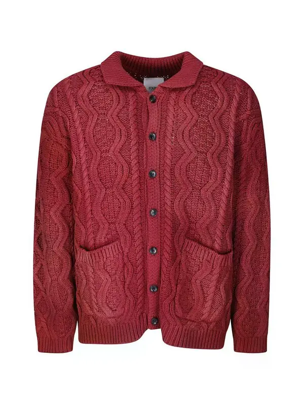 FOUND Cable-knit Buttoned Cardigan