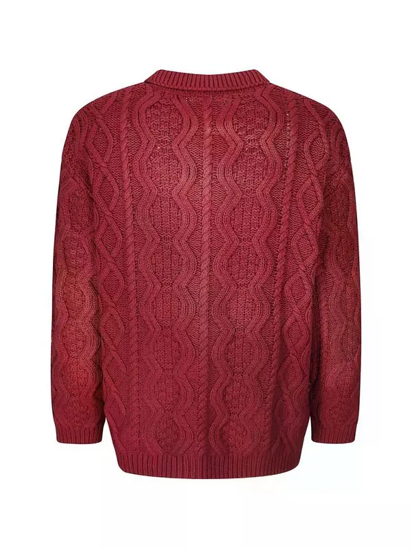 FOUND Cable-knit Buttoned Cardigan