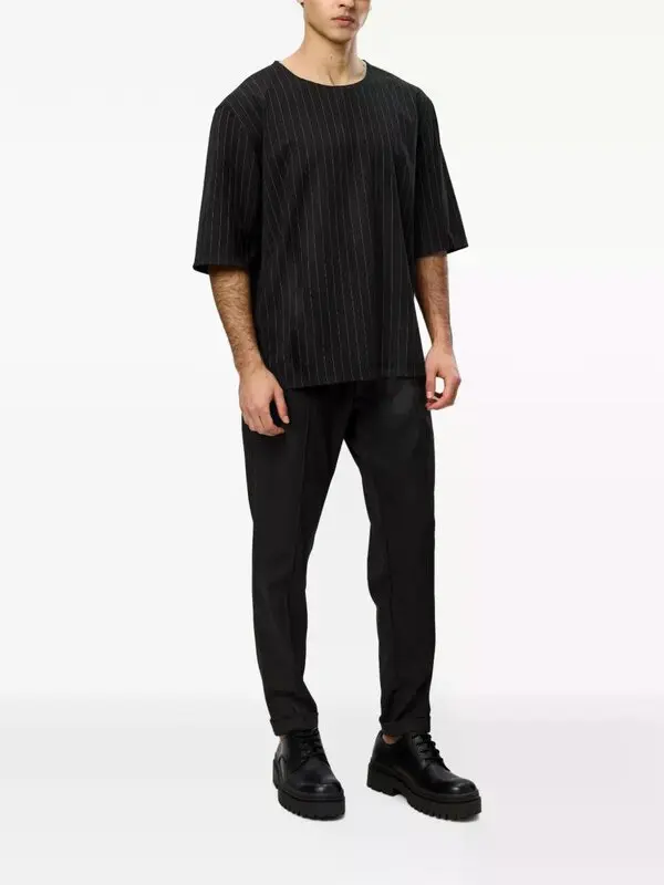 HAMZA Thom Pinstripe Oversized T-shirt