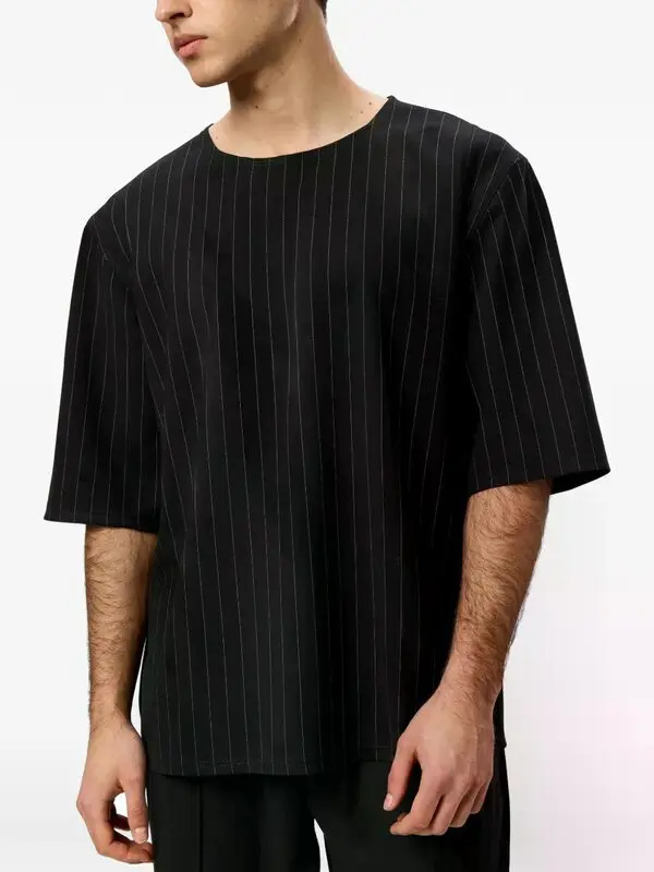 HAMZA Thom Pinstripe Oversized T-shirt