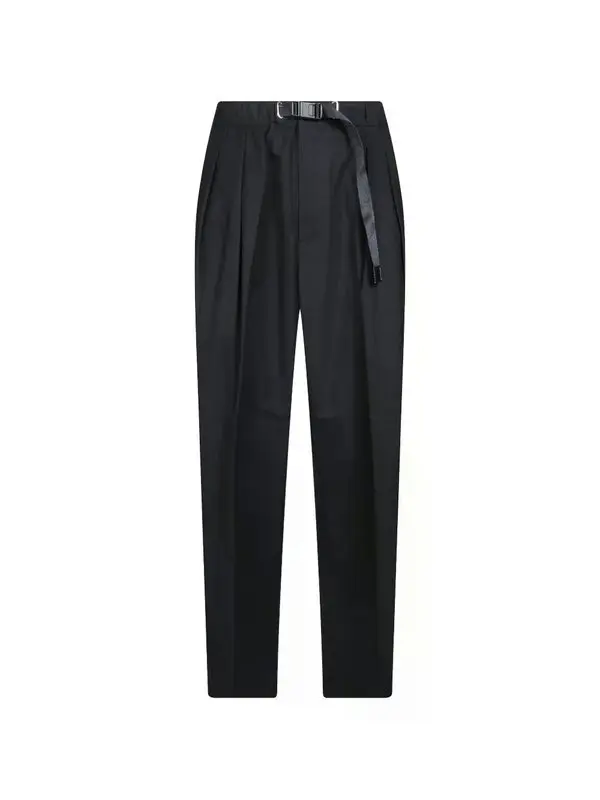 WHITE SAND Belted Pleated Trousers