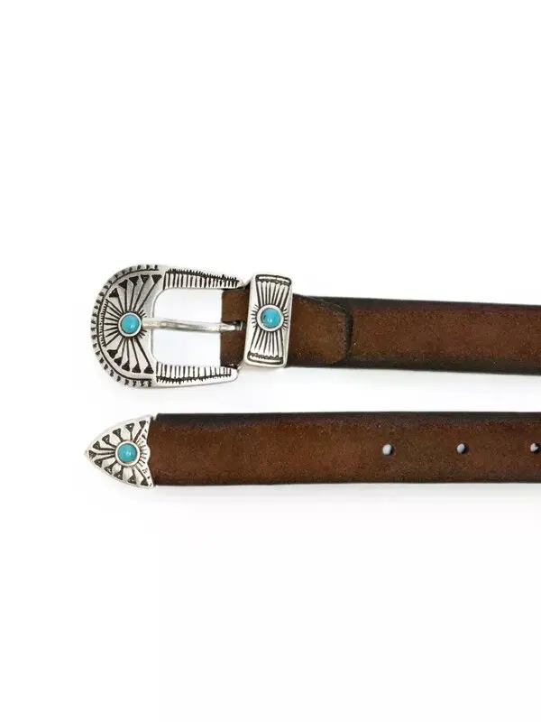 ERALDO Engraved-buckle Leather Belt