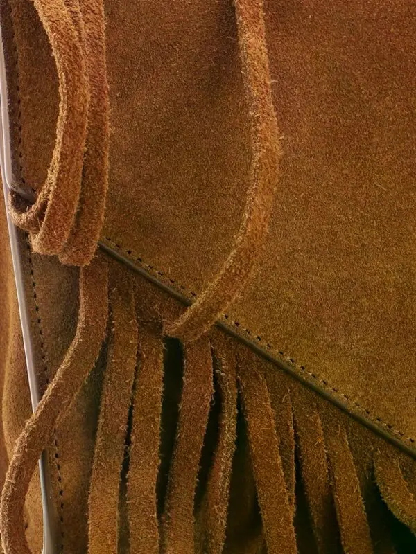 Saint Laurent Classic Monogram Fringe Suede Small Crossbody Bag