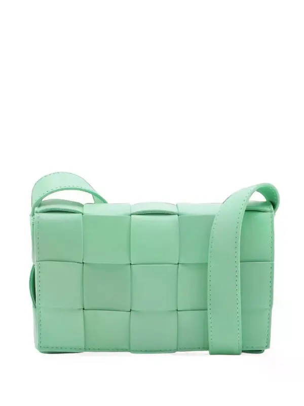 Bottega Veneta Nappa Intrecciato Cassette Cross Body Shoulder Bag - Green