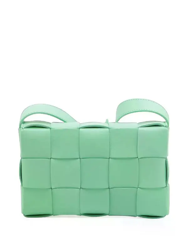 Bottega Veneta Nappa Intrecciato Cassette Cross Body Shoulder Bag - Green