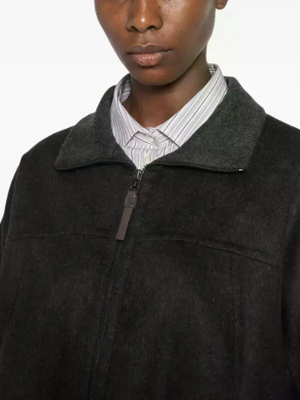 Brunello Cucinelli Elasticated-hem Zip-up Bomber Jacket