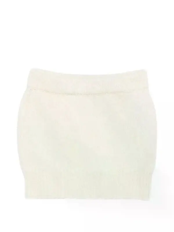 Malo Aran Ribbed-knit Mini Skirt - White